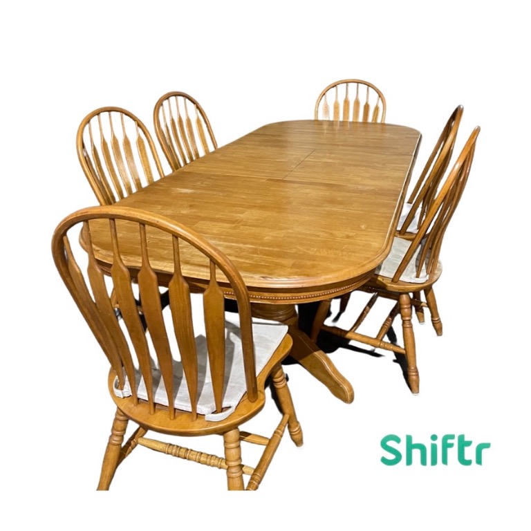**CLEARANCE** STUNNING Solid Wood Extendable Dining Table & 6 Dining ...
