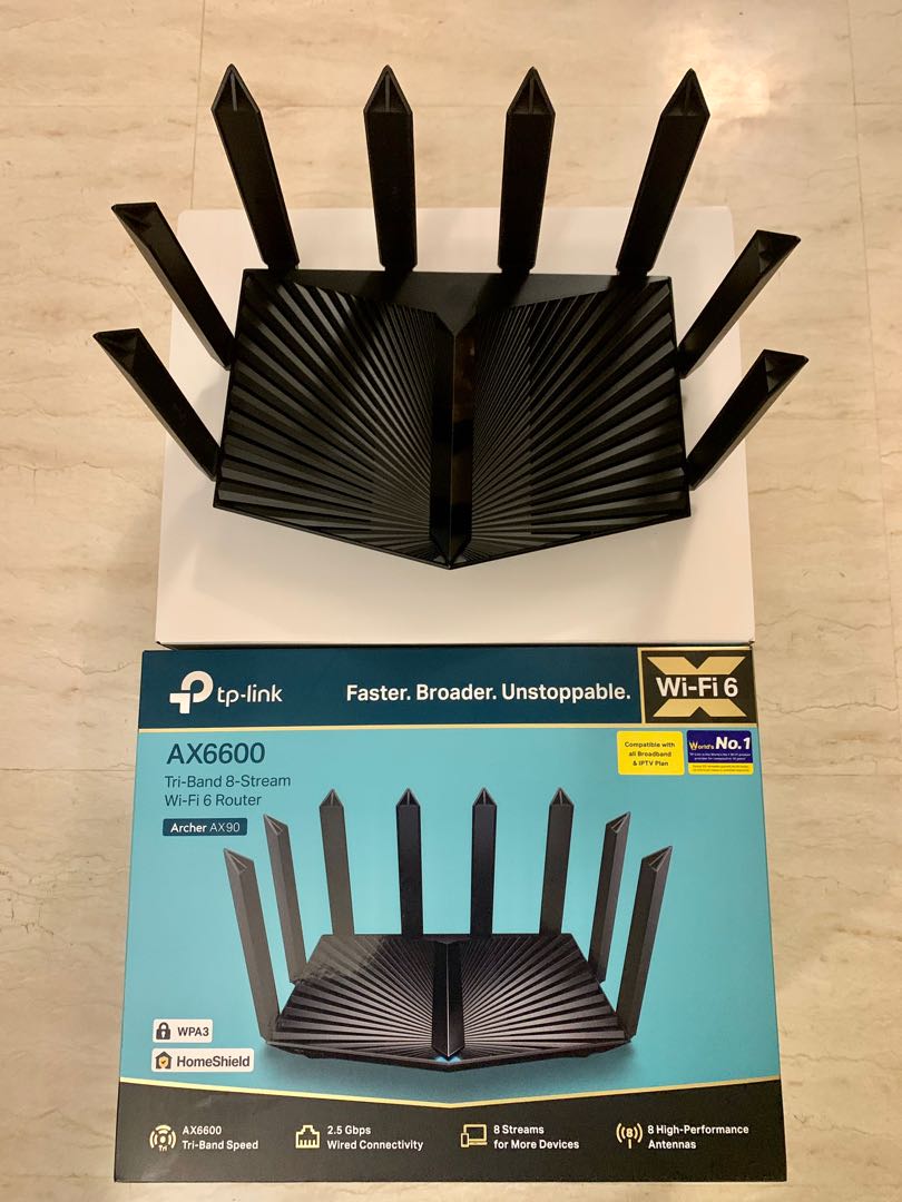 TP-Link Archer AX90 AX6600 Tri-Band Gigabit WiFi 6 Router, Computers ...