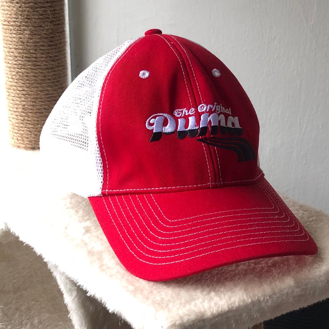 Vintage Puma Red Trucker Cap, Men's Fashion, Watches & Accessories ...
