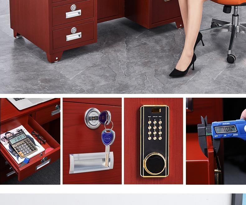 All-steel office desk with safe desk integrated household safe box ...