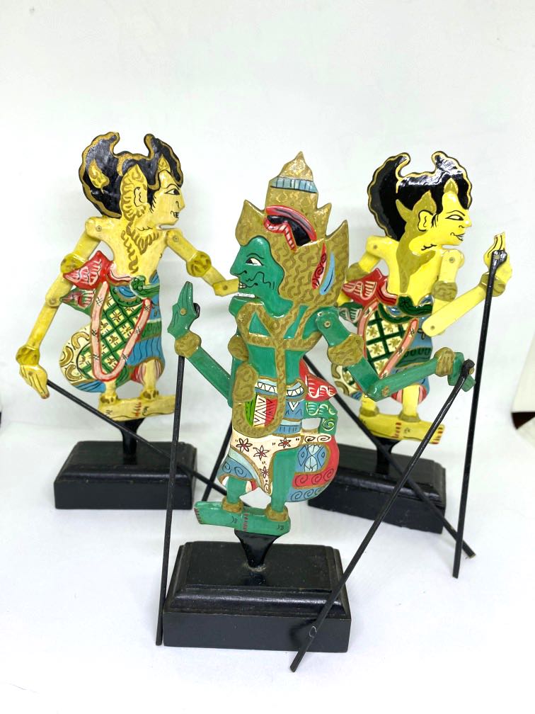 Balinese Wayang Puppets : Set of 3, approx 7.7 inches height, Furniture ...