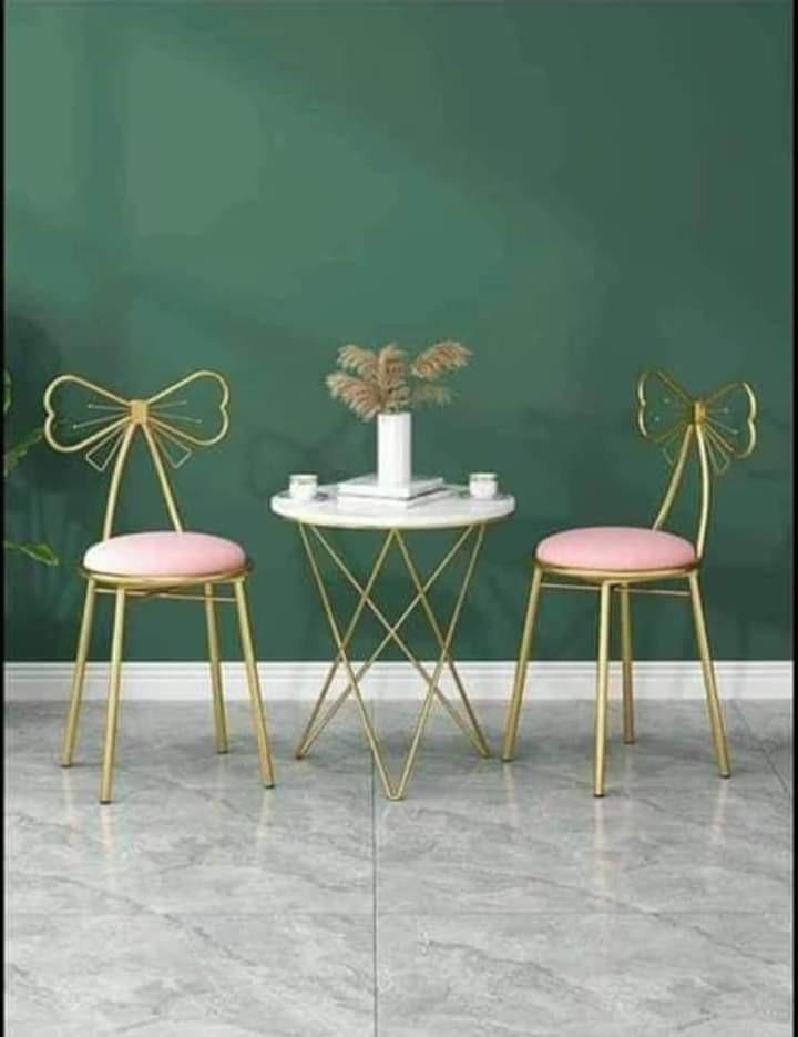 LEATHER/VELVET BUTTERFLY STOOL CHAIR, Furniture & Home Living ...