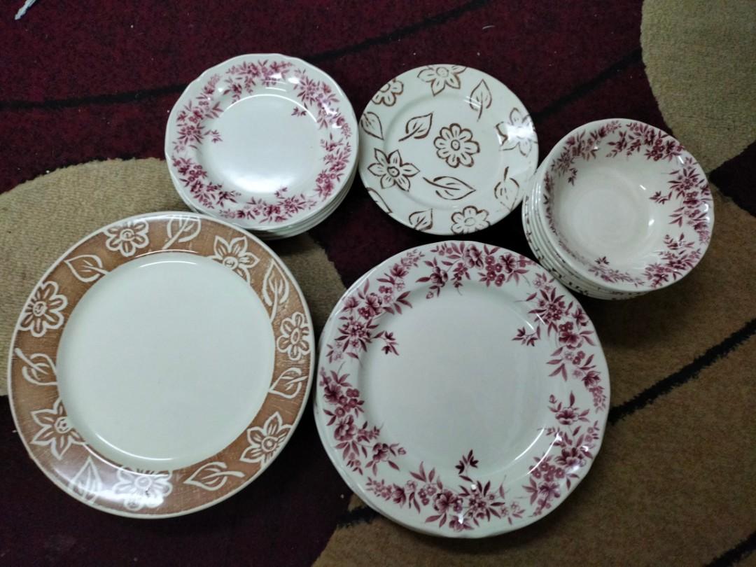 Claytan pinggan piring mangkuk all set, Furniture & Home Living, Home ...