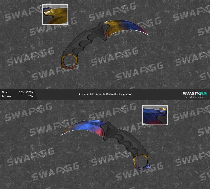 Csgo Karambit Marble Fade, Video Gaming, Video Games, Others on Carousell
