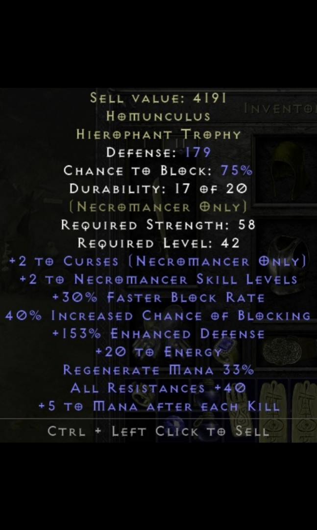 Diablo 2 D2R : homunculus hierophant trophy, Video Gaming, Gaming ...