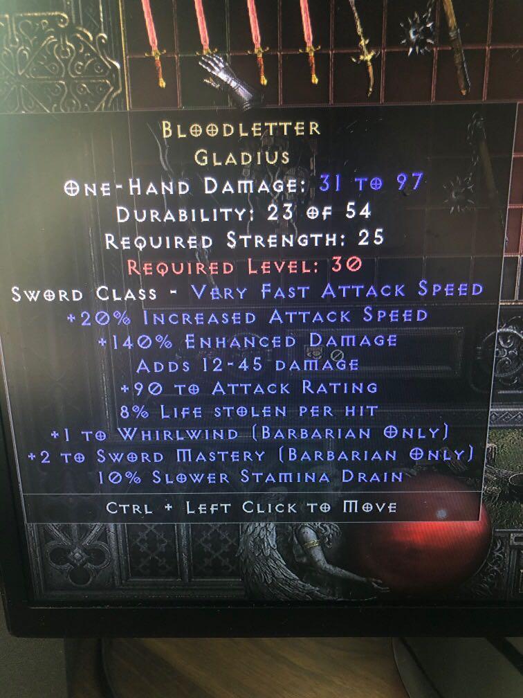 Diablo 2 Resurrected : Bloodletter, Video Gaming, Gaming Accessories ...