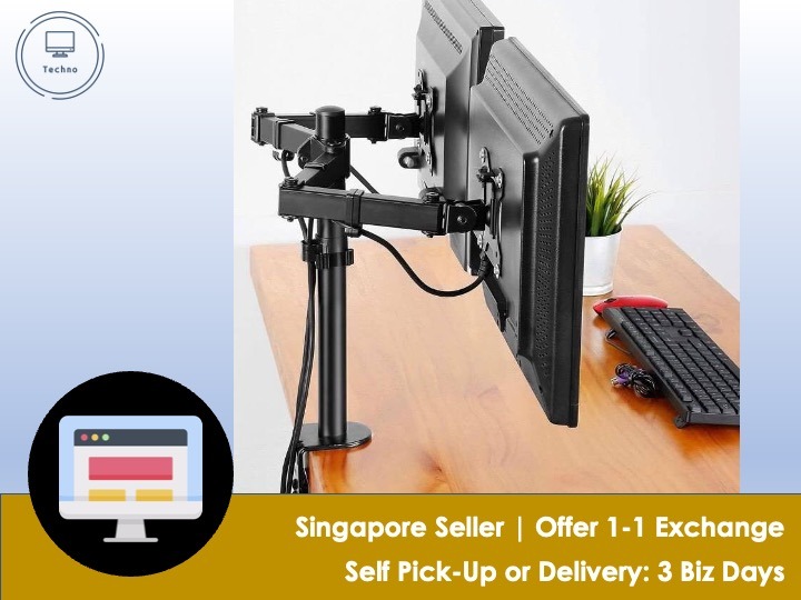 Dual Monitor Mount C-Clamp, Gourmet Clamp, Stand, Arm **Opening Promo ...