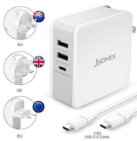 Dual USB C PD Charger 48W, 4-Port Universal Travel Charger with USB-C ...