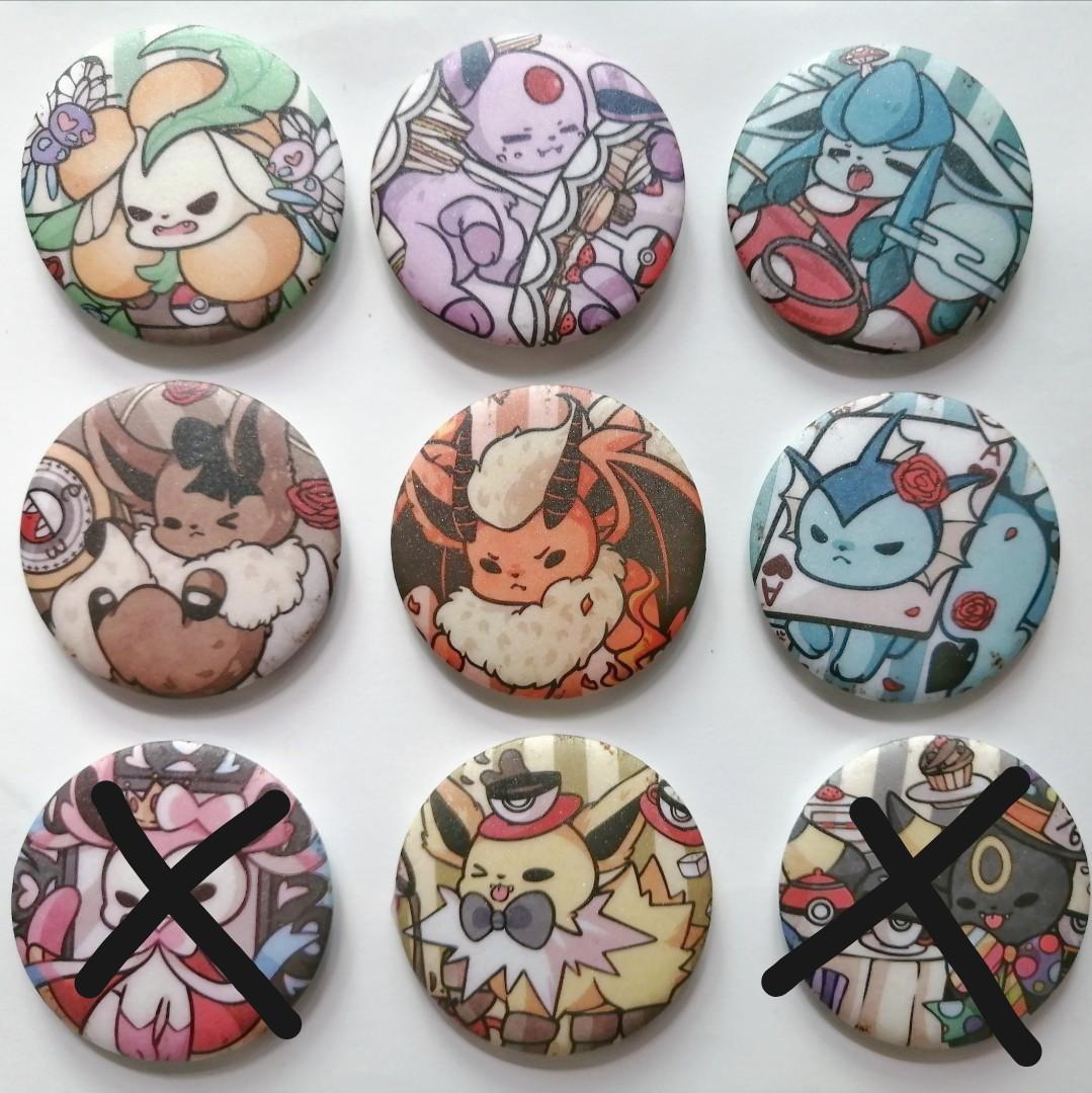 Eevee evolution badges, Hobbies & Toys, Memorabilia & Collectibles, J ...