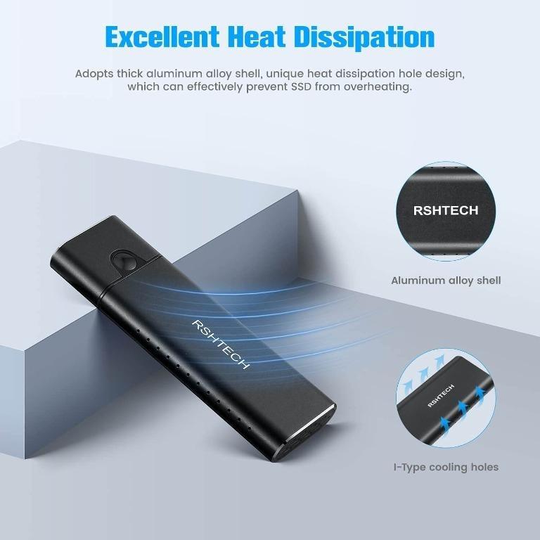 H1018 RSHTECH Aluminum M.2 NVMe NGFF SSD Enclosure M.2 NVMe Adapter RTL9210B chip USB 3.2 Gen 2 ...