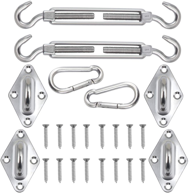 HSEAMALL M8 Sun Shade Sail Fixing Kit for Garden Awning Pergola ...