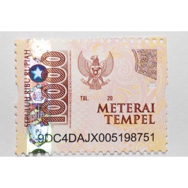 Materai Indonesia Stamp duty 10000 - 10k, Hobbies & Toys, Memorabilia ...