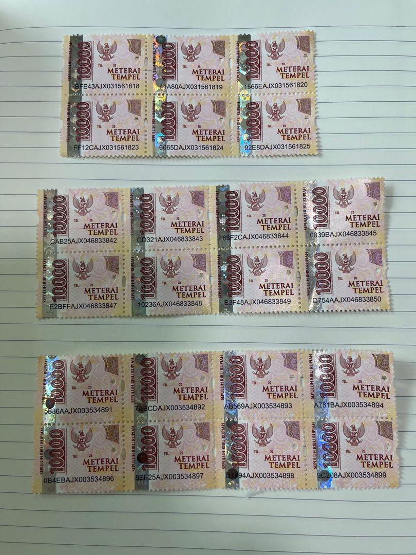 Materai Indonesia Stamp duty 10000 - 10k, Hobbies & Toys, Memorabilia ...