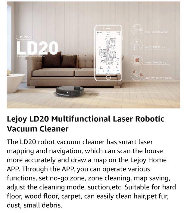 LeJoy LD20 Robot Vacuum/Mop - Top Rank, TV & Home Appliances, Vacuum ...