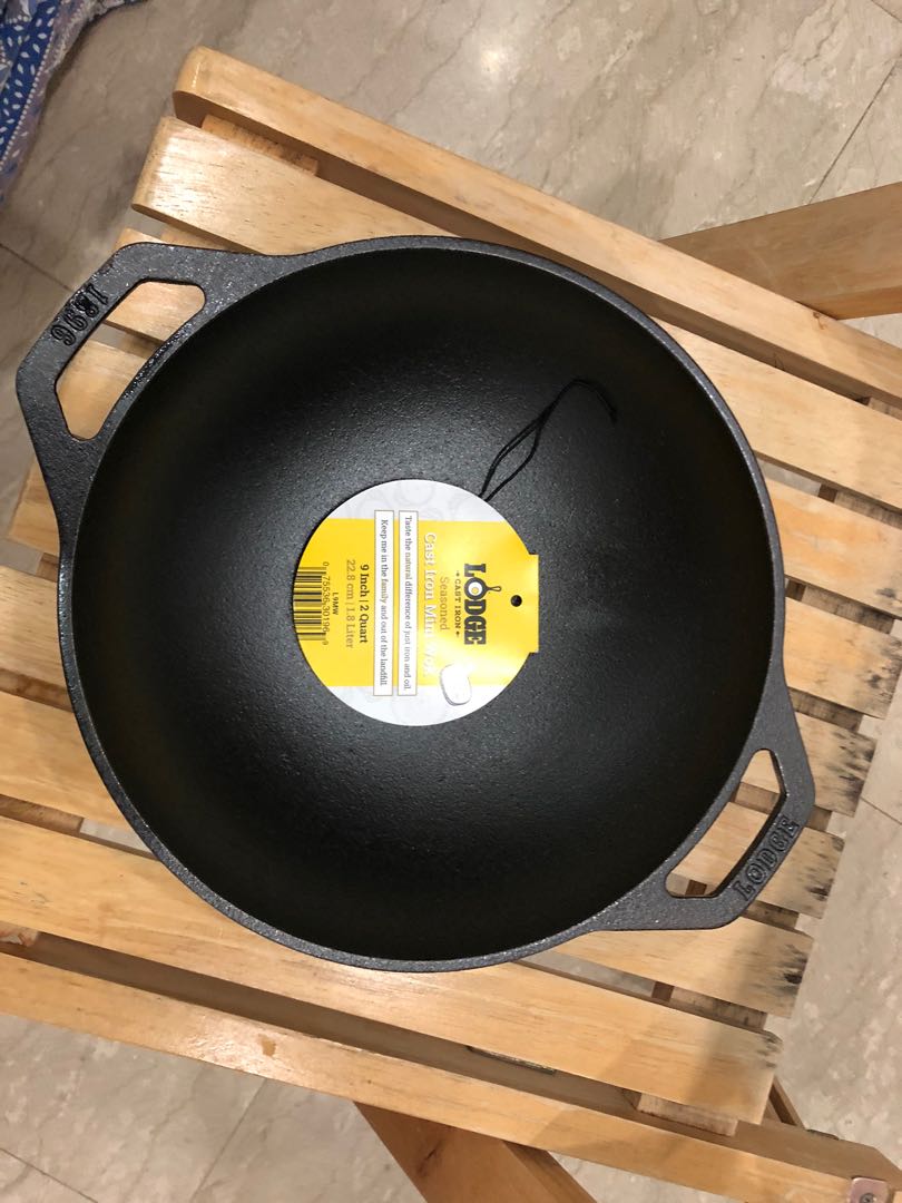 Lodge cast iron - 9 inch wok - Pre seasoned- Made in USA, Furniture ...
