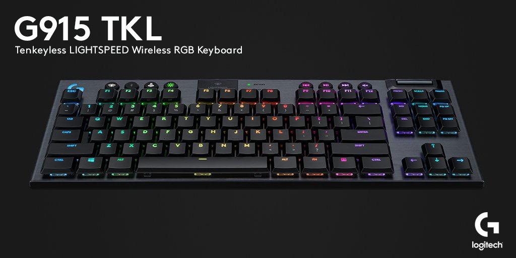 Logitech G915 TKL Tenkeyless Lightspeed Wireless RGB Mechanical Gaming ...