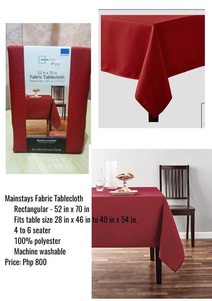 Mainstays Fabric Tablecloth 52 in x 70 in Rectangle, Furniture & Home ...