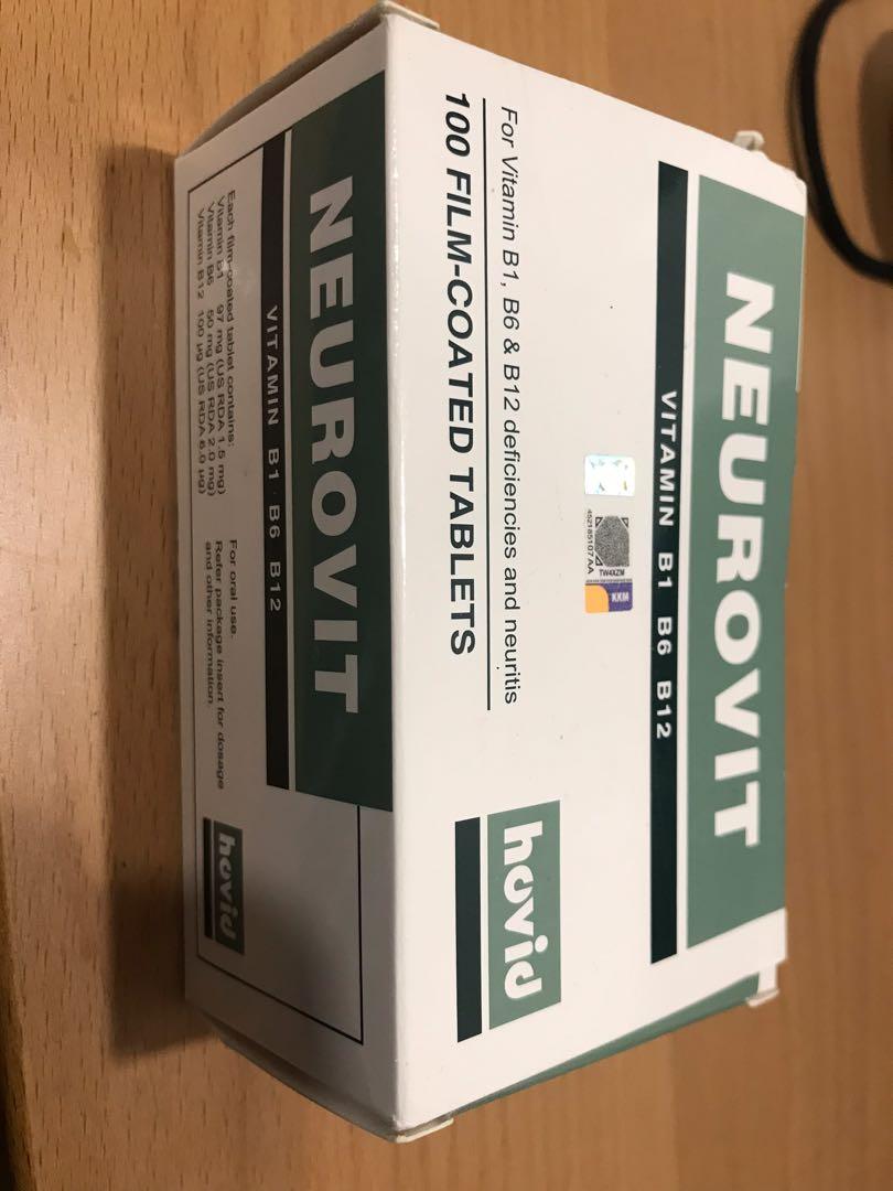 Neurovit Vitamin B1 B6 B12, Health & Nutrition, Health Supplements ...