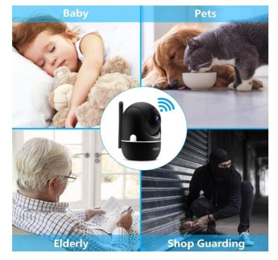(NEW) GEREE 360° WiFi Camera 1080P PTZ Security Camera Indoor Dog Pet ...