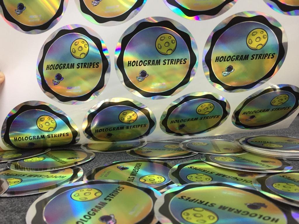 (NEW!) Hologram Stripes Sticker/Label Printing - Wide Sticker Material ...