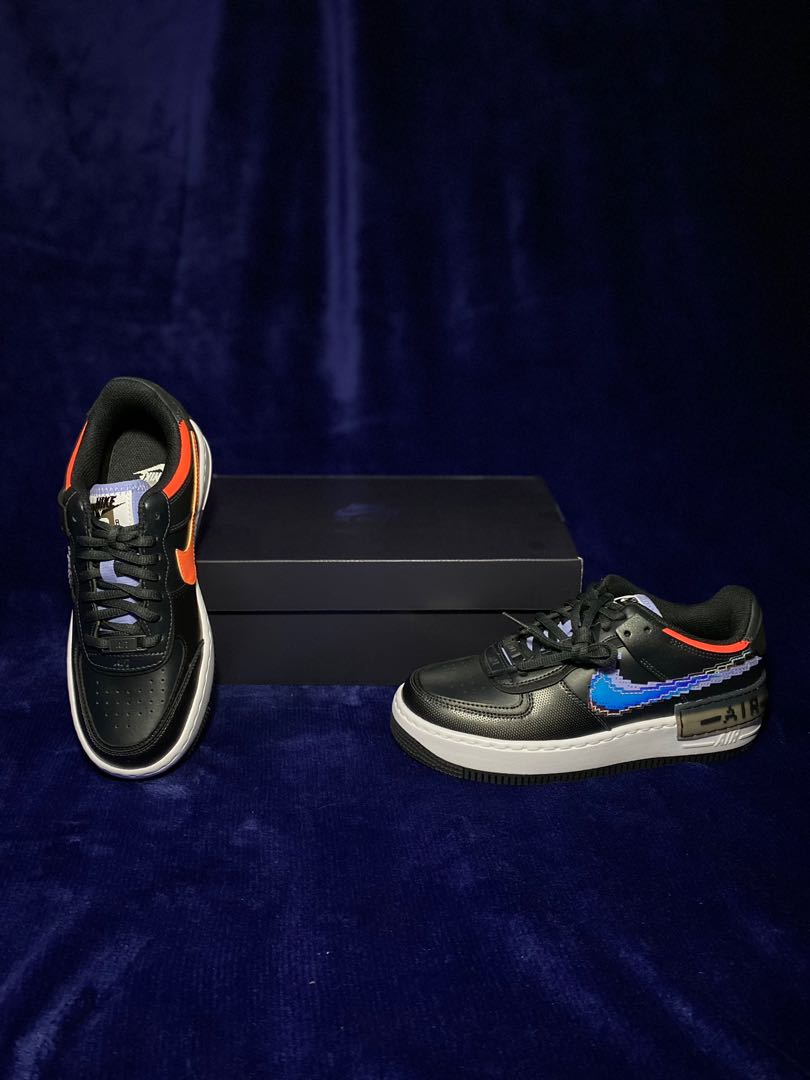 Nike Air Force 1 Low Shadow 8 Bit Black 7.5 & 8 US W, Women's Fashion ...