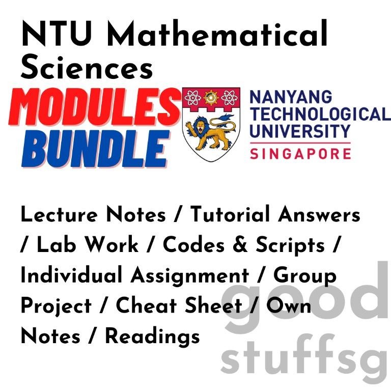 NTU Mathematical Sciences A+ Module Package Full University Notes ...
