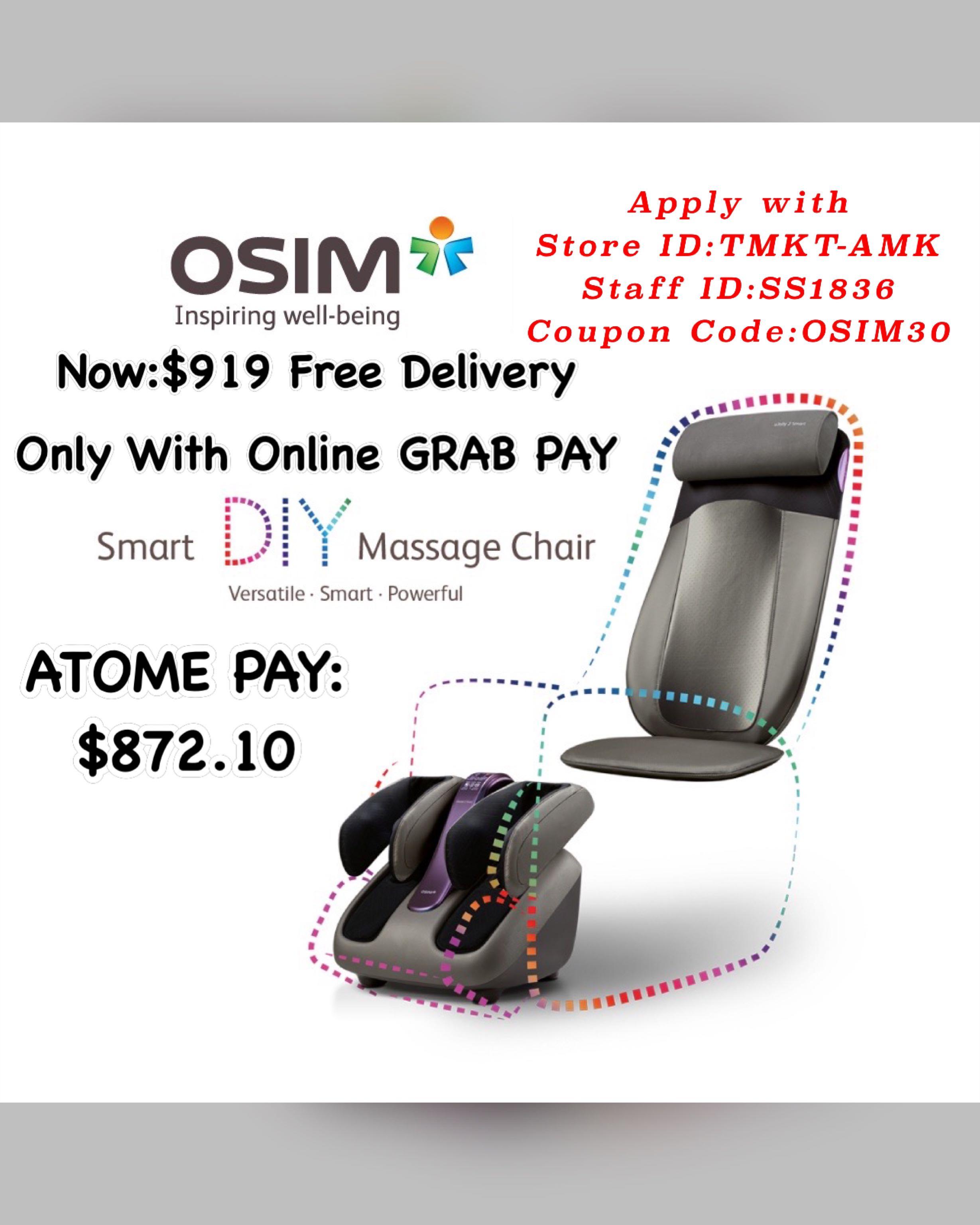 OSIM DIY massage Chair (Osim uSqueez 2 Smart + Osim uJolly 2 Smart ...