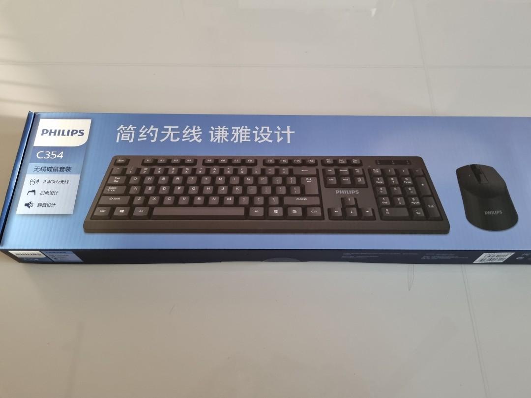 Philips C354 Wireless Keyboard & Mouse Combo Set with Unifying Unified ...