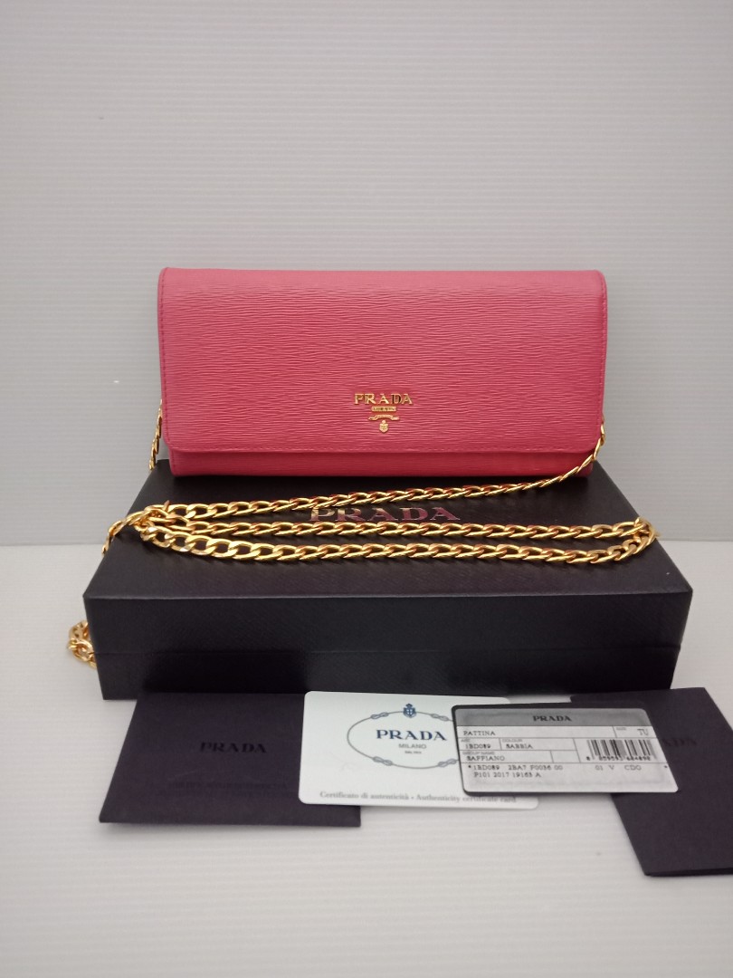 PRADA Chain Wallet, Luxury, Bags & Wallets on Carousell