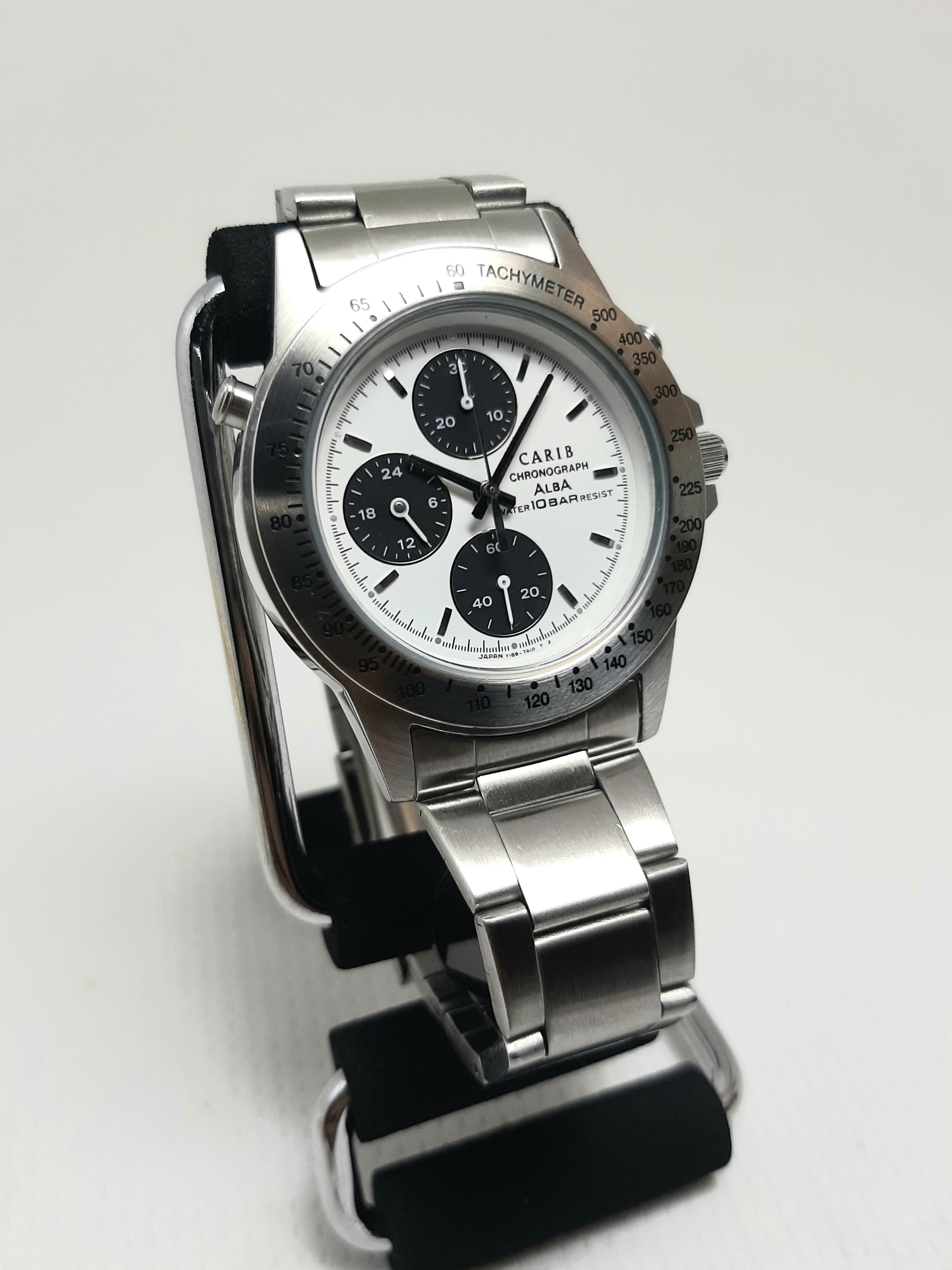 Seiko Alba Carib Tachymeter Chronograph Made In Japan Panda Vintage ...