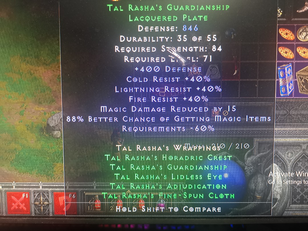 Selling Full Set Tal Rasha Diablo 2, Video Gaming, Gaming Accessories ...