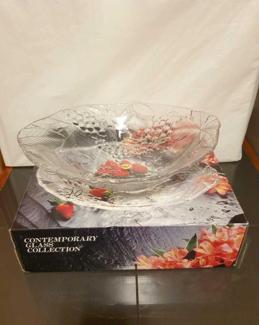SOGA Japan Glass bowl and crystal plate-Vintage, Furniture & Home ...