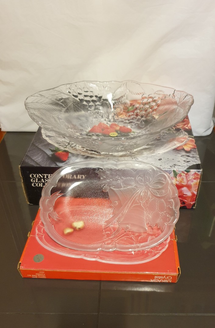 SOGA Japan Glass bowl and crystal plate, Furniture & Home Living ...