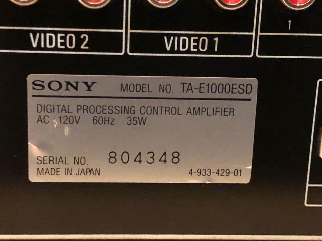 Sony TA-E1000ESD Digital Processing Control Amplifier/Preamplifier Made in Japan 110v ...