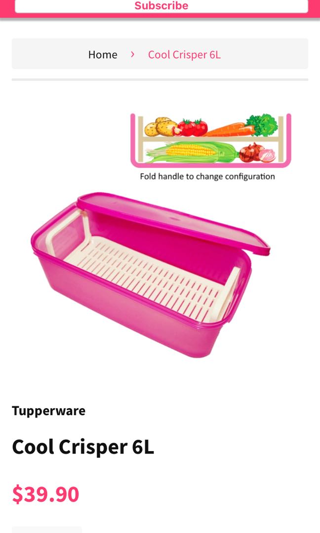 Tupperware cool crisper, TV & Home Appliances, Kitchen Appliances ...