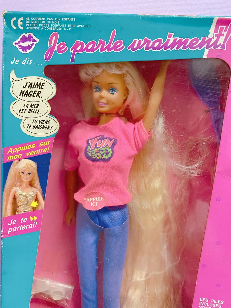 Vintage 1992 French Toymax Talking Tina Parlante Doll, 兒童＆孕婦用品, 嬰兒玩具 ...