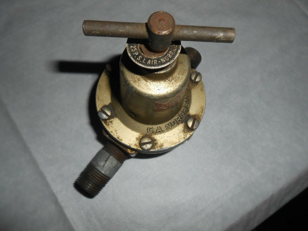 VINTAGE "C.A. NORGREN DENVER TYPE 2AX4" BRASS AIR REGULATOR VALVE ...