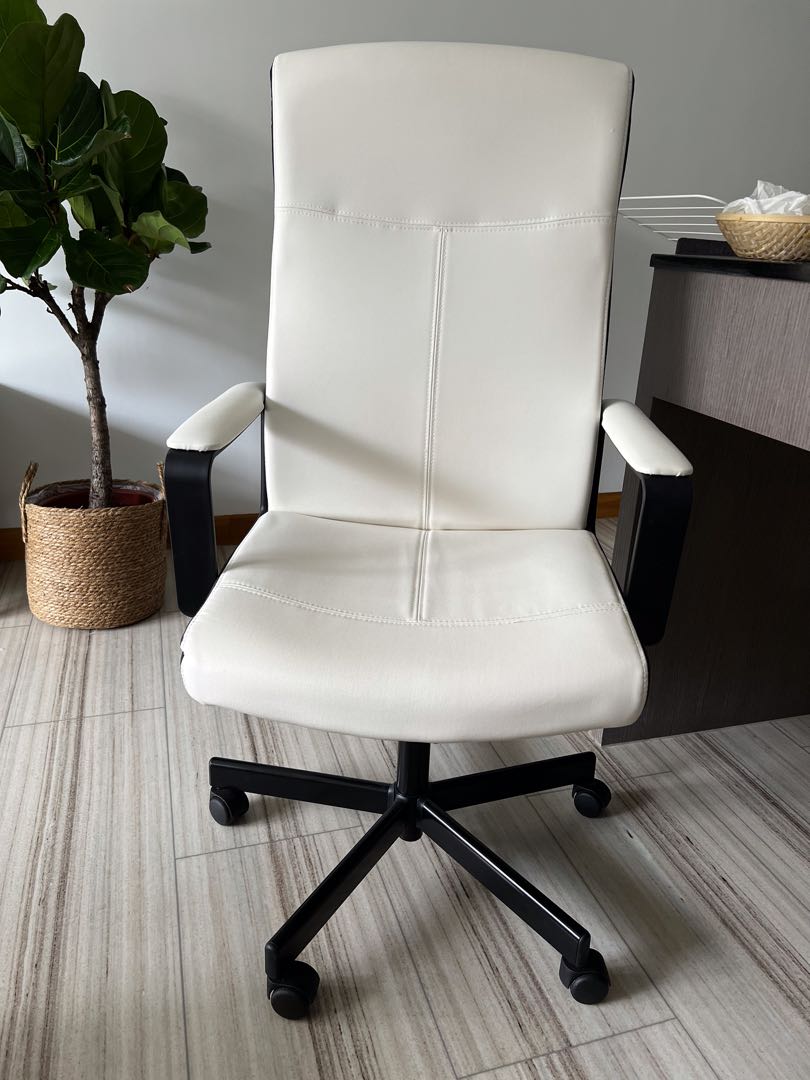 White IKEA office chair, Furniture & Home Living, Furniture, Chairs on ...