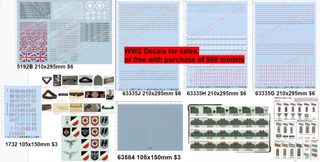 WWII German decals mainly 1:35, Hobbies & Toys, Toys & Games on Carousell