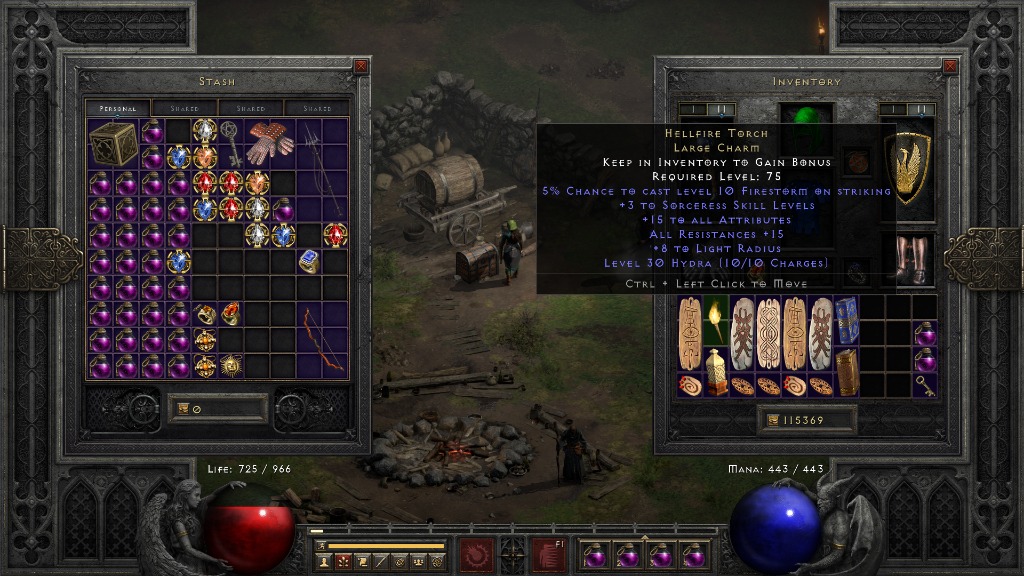 15/15 Sorceress Hellfire Torch : Diablo 2 Resurrected, Video Gaming ...