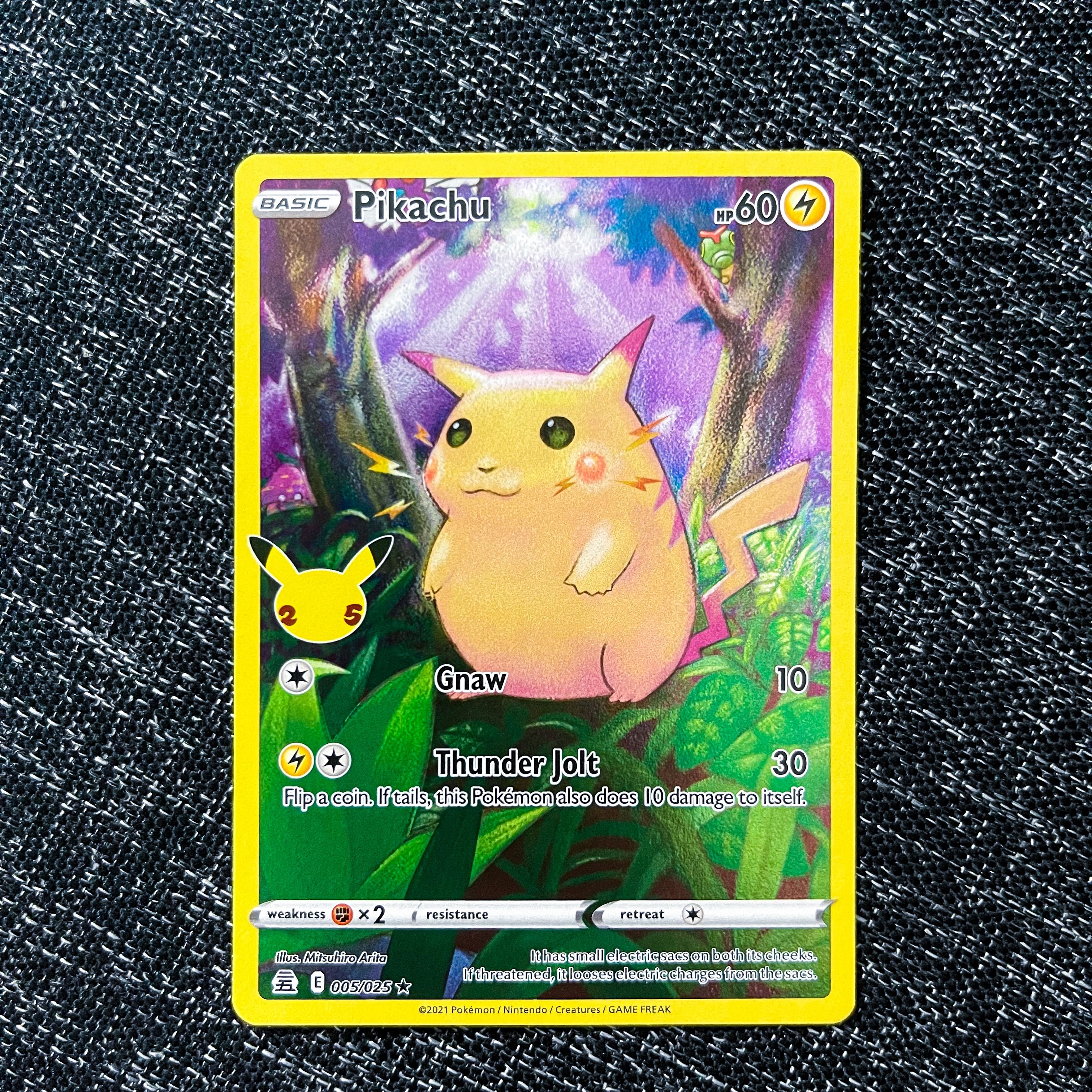 (15 Left) Pikachu Full Art 25th Anniversary Celebrations Pokémon card ...