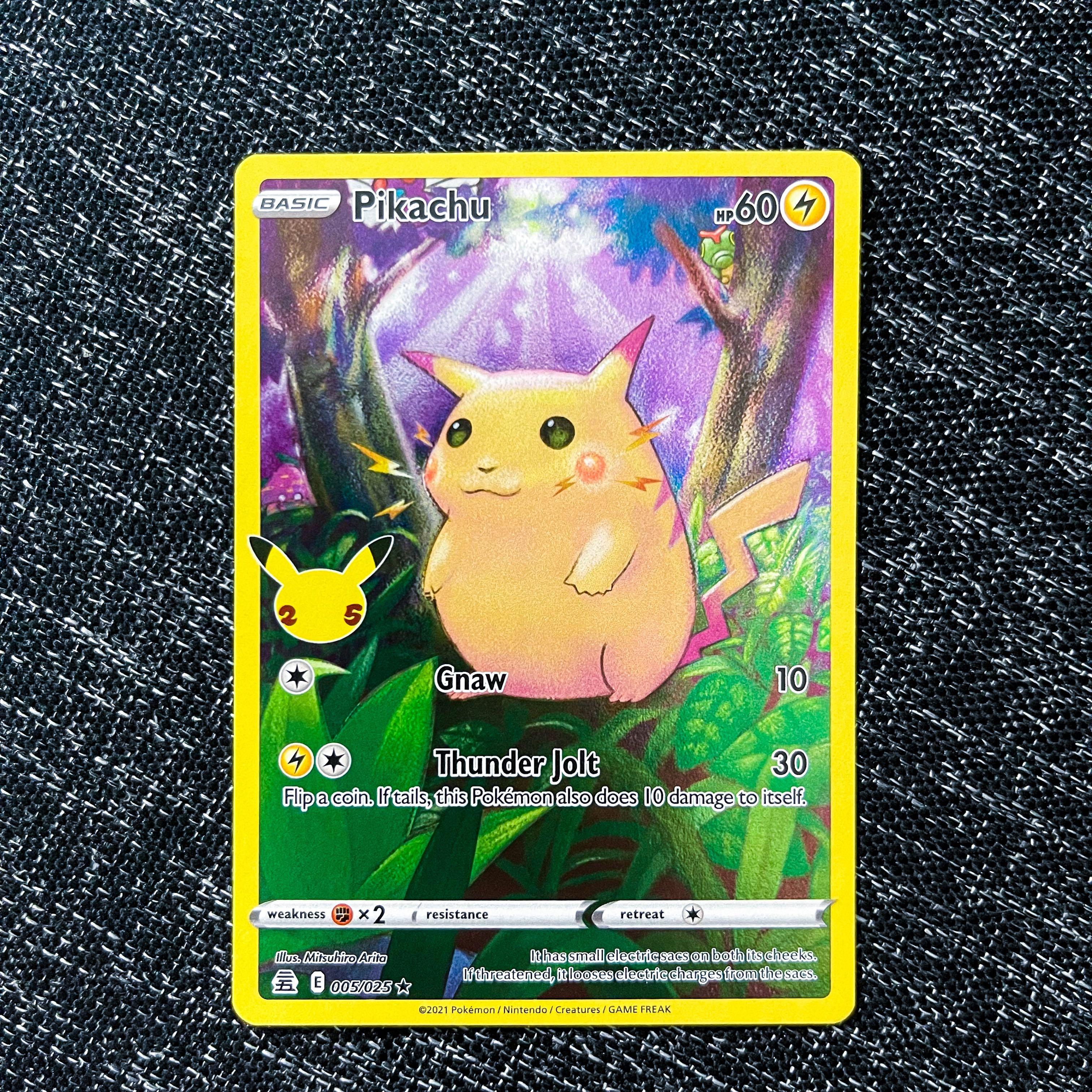 (15 Left) Pikachu Full Art 25th Anniversary Celebrations Pokémon card ...