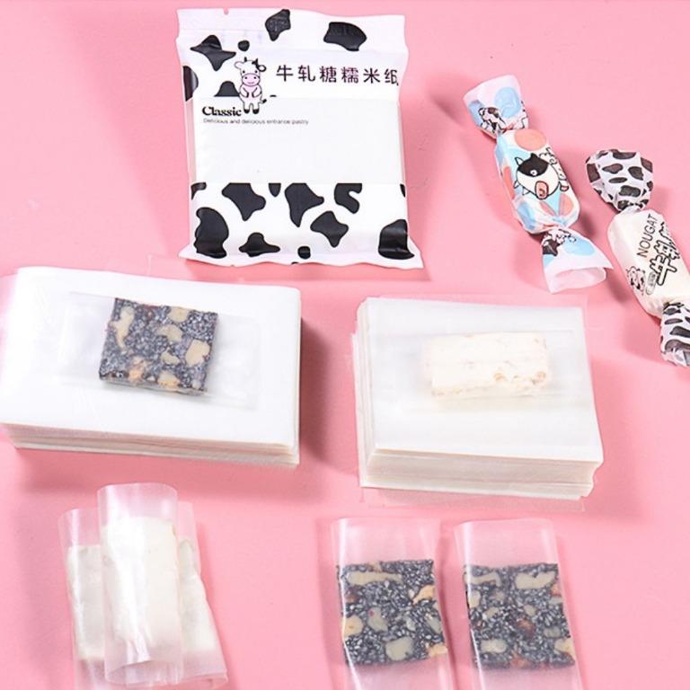 (500pcs) Edible Nougat Glutinous Rice Paper Wafer Wrapper Candy, Food ...