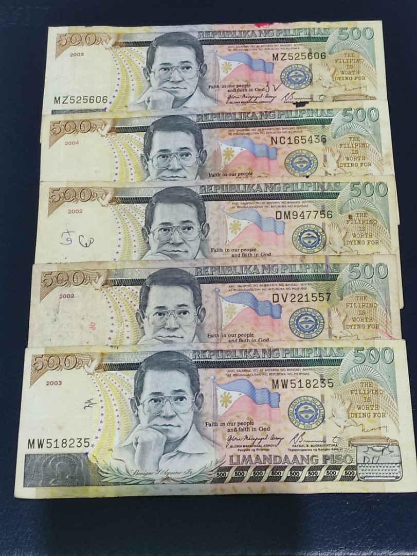 5pcs 500 Piso NDS, Hobbies & Toys, Memorabilia & Collectibles, Currency ...