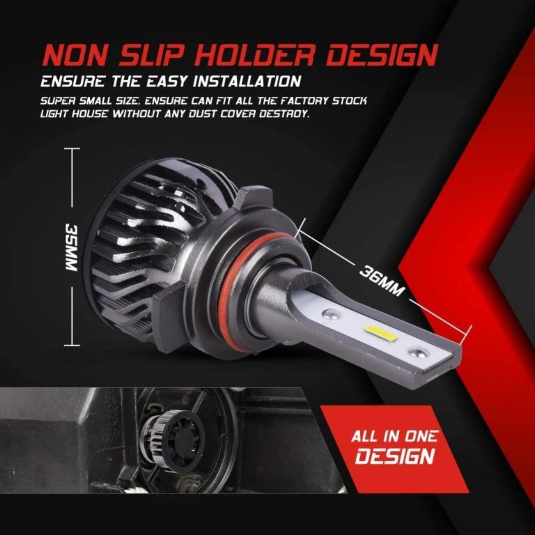 9012 LED Headlight Bulbs, 10000LM HIR2 Head Lamps, Car Replacement ...