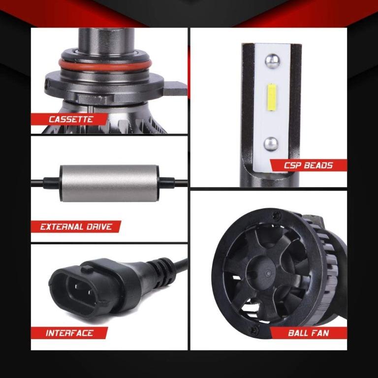9012 LED Headlight Bulbs, 10000LM HIR2 Head Lamps, Car Replacement ...