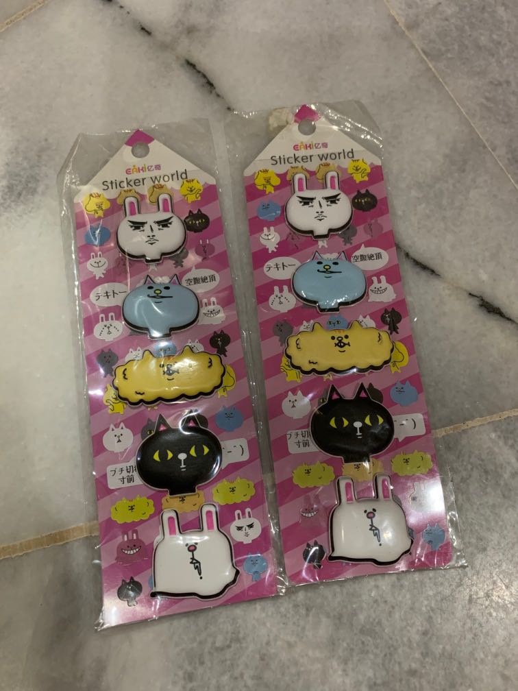 Angry bunny sticker set, Hobbies & Toys, Stationery & Craft, Stationery ...