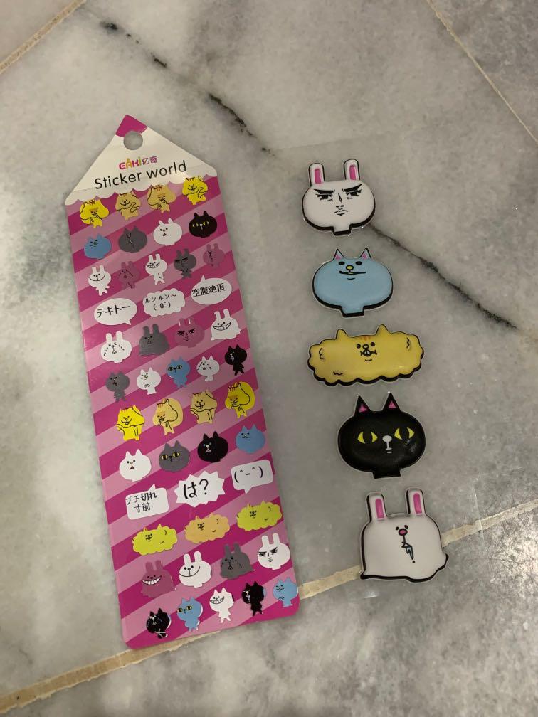 Angry bunny sticker set, Hobbies & Toys, Stationery & Craft, Stationery ...