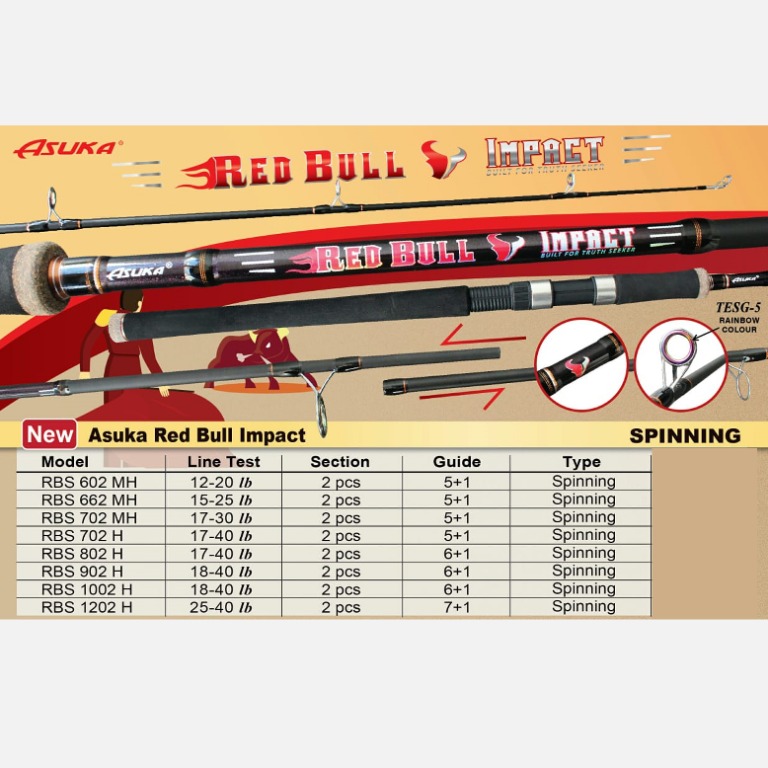ASUKA RED BULL IMPACT ROD, Sports Equipment, Fishing on Carousell