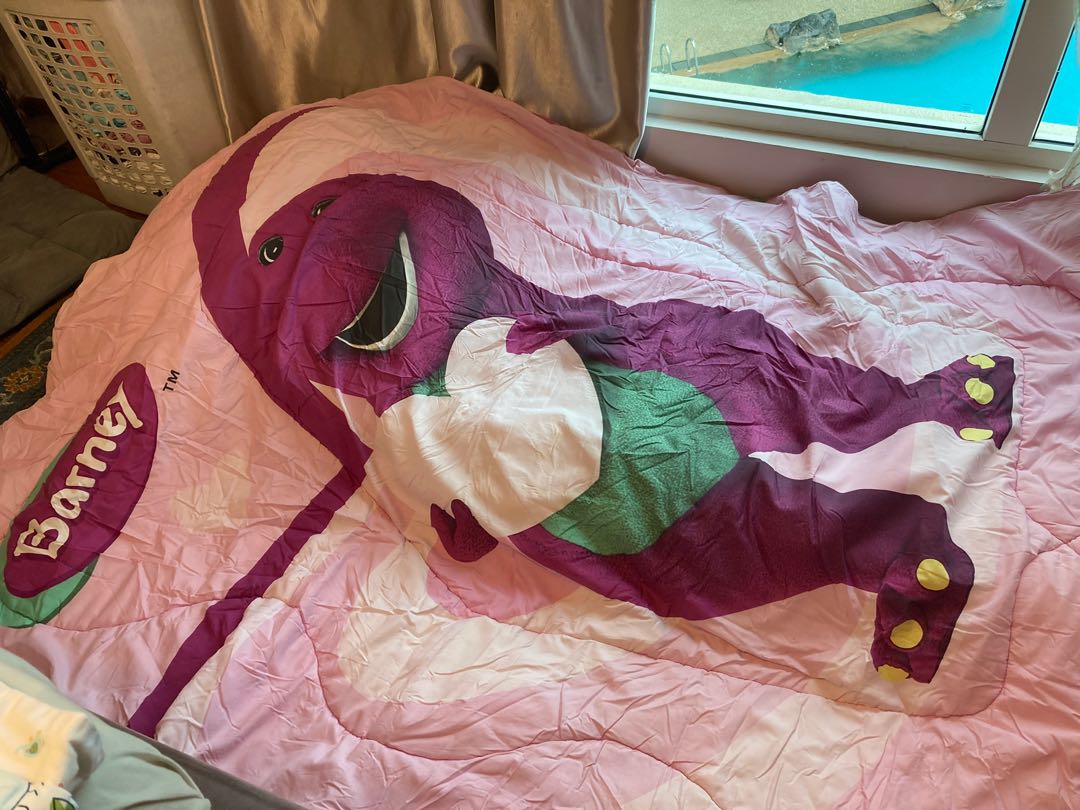Barney queen size comforter (double sided), Furniture & Home Living ...